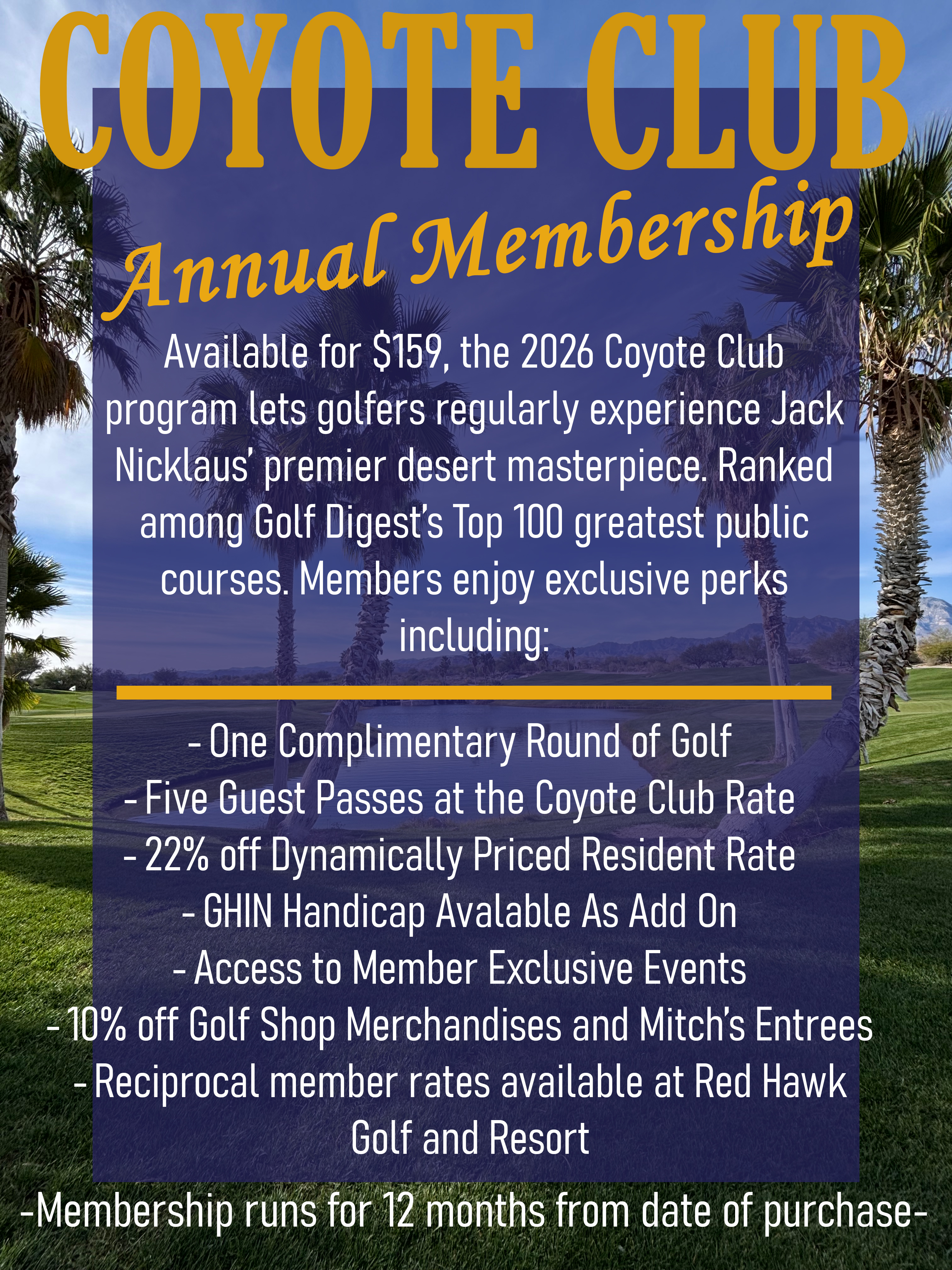 Coyote Club & Rates - Coyote Springs Golf Club